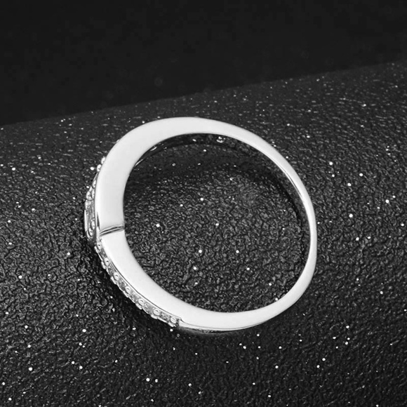 Jewelry | Eternity White Gold Cubic Zircon Crystal Ring | Poshmark